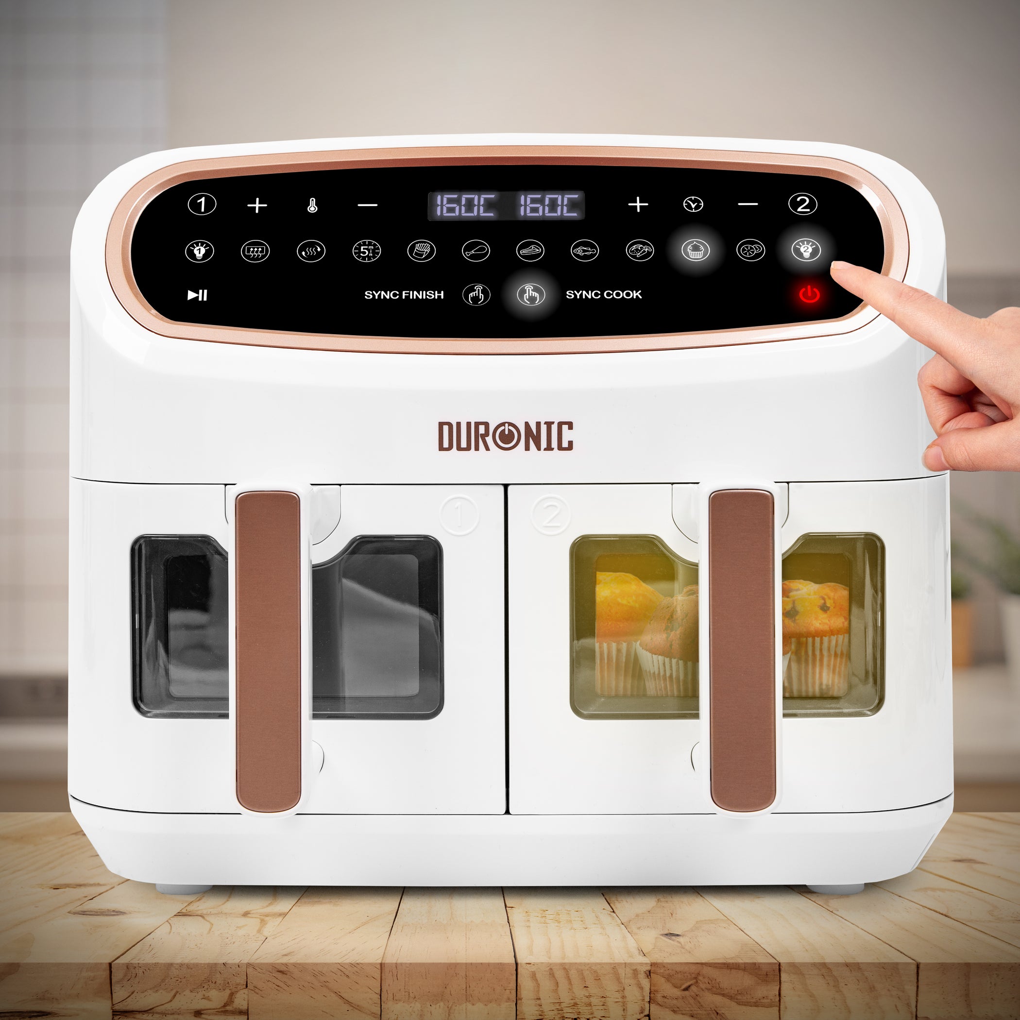 Duronic XXL Air Fryer AF34 WE 10L Digital Family Size Air Fryers Oil F