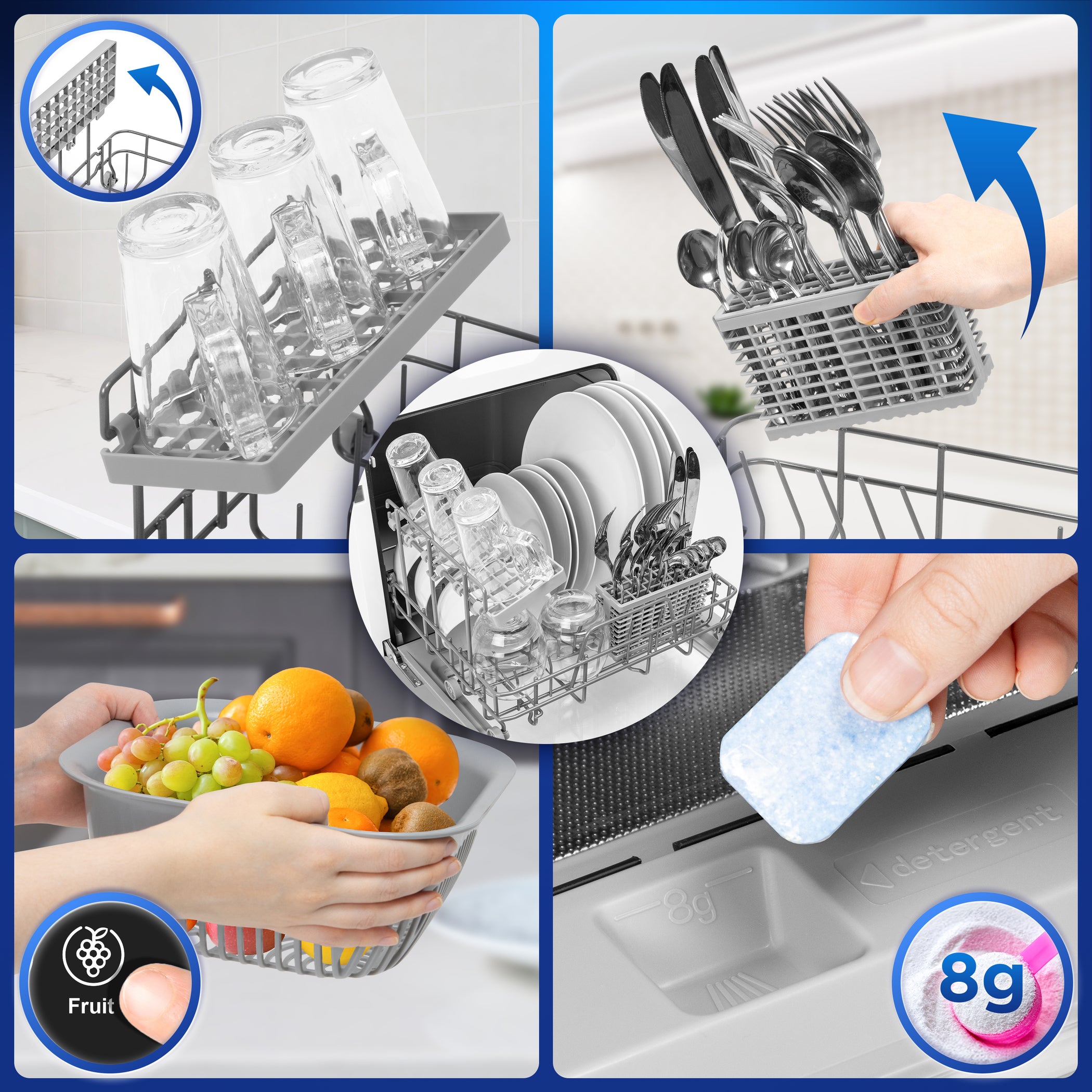 Duronic Table Top Dishwasher DW5 BK 950W Compact Tabletop Dish Washer