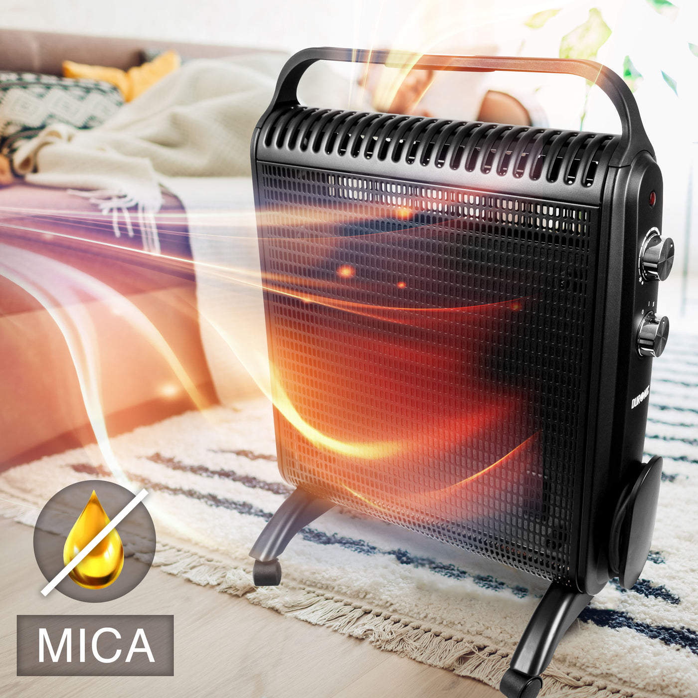 Duronic Electric Heater HV180 BK Oil Free Convection Heaters, Micather