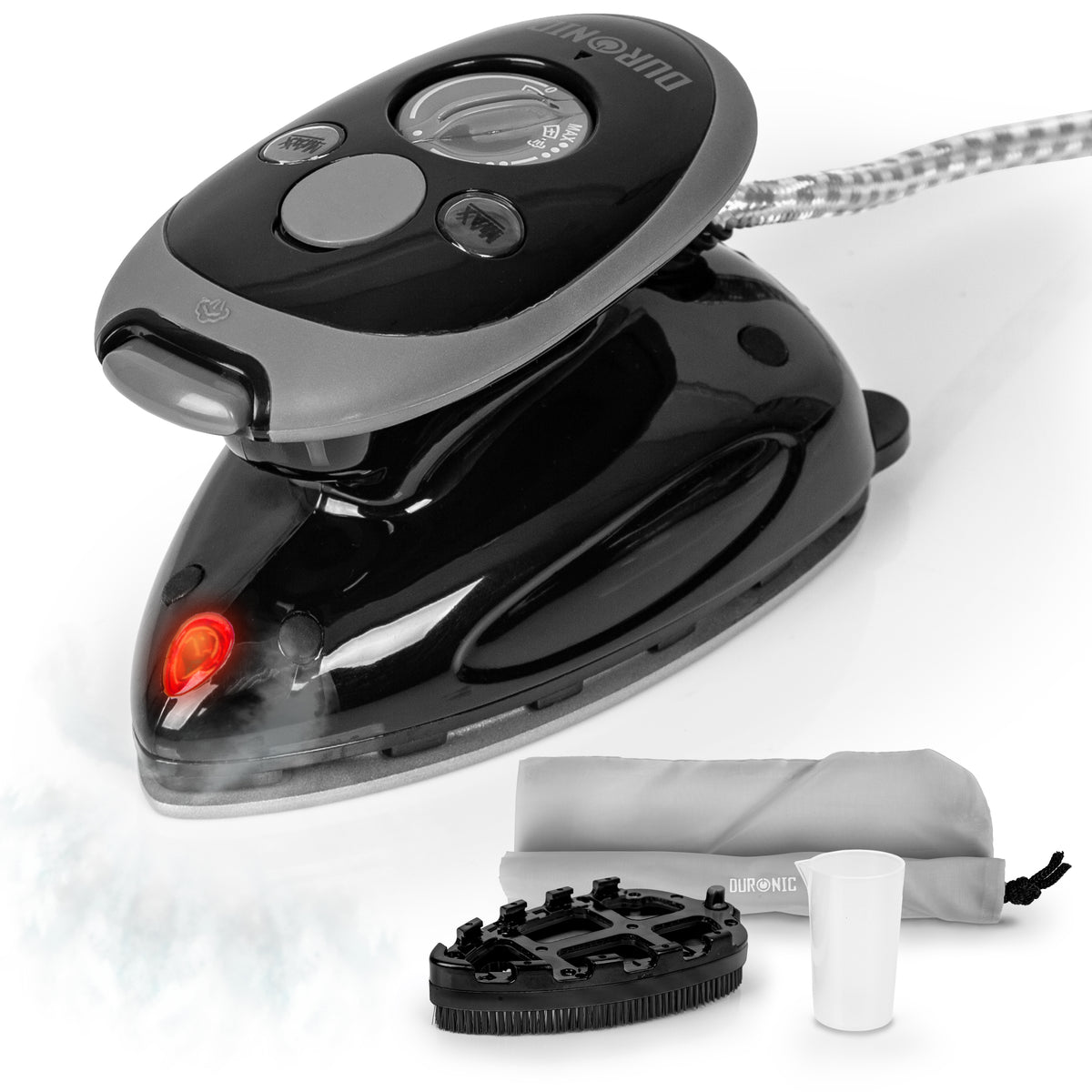 Duronic Travel Iron SI2 BK 375W Mini Irons with Variable Temperature