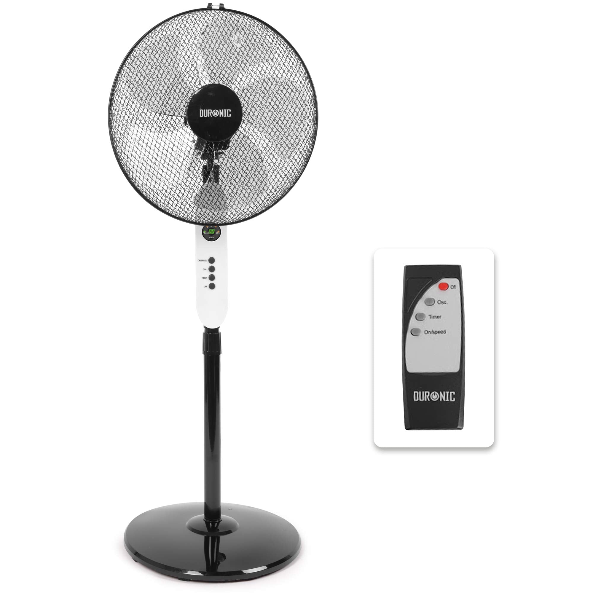 Duronic Pedestal Fan FN65, Stand Up Remote Control Fan, Floor Standing