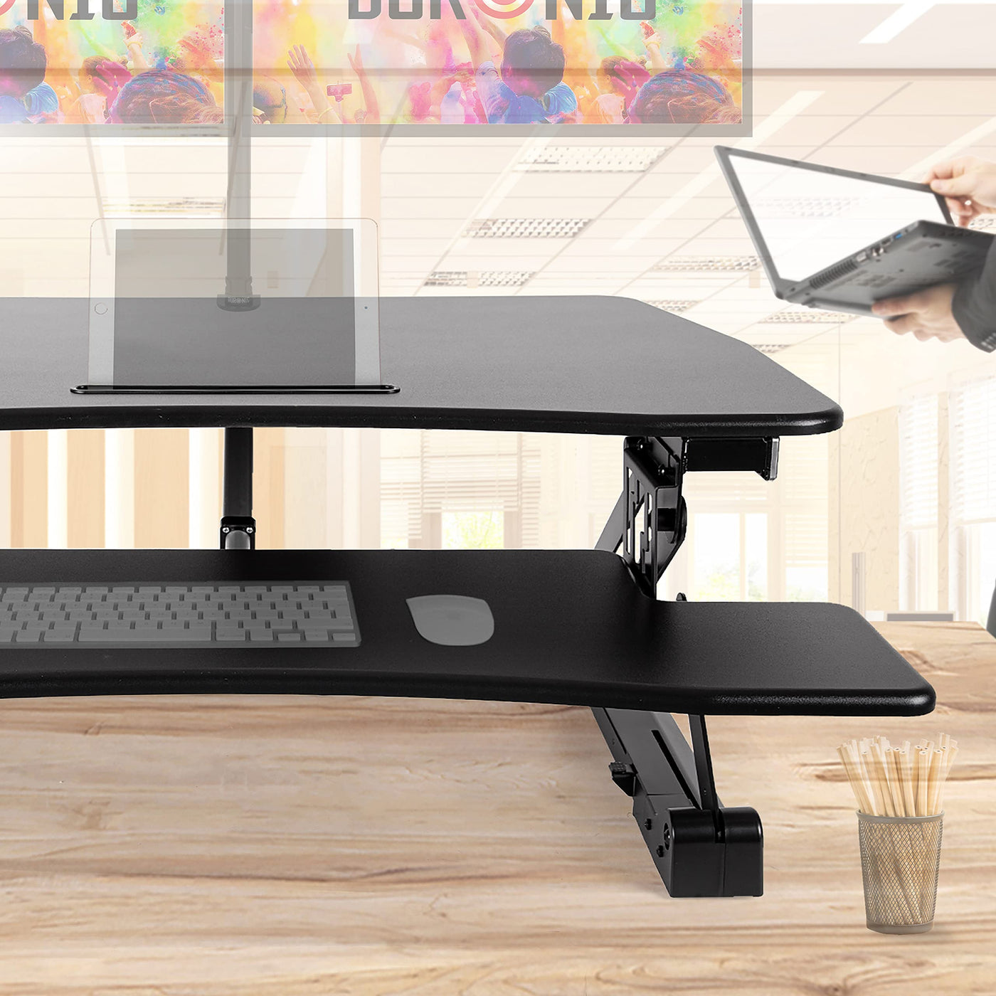 Duronic Sit-Stand Desk DM05D8 | Electric Height Adjustable Office ...