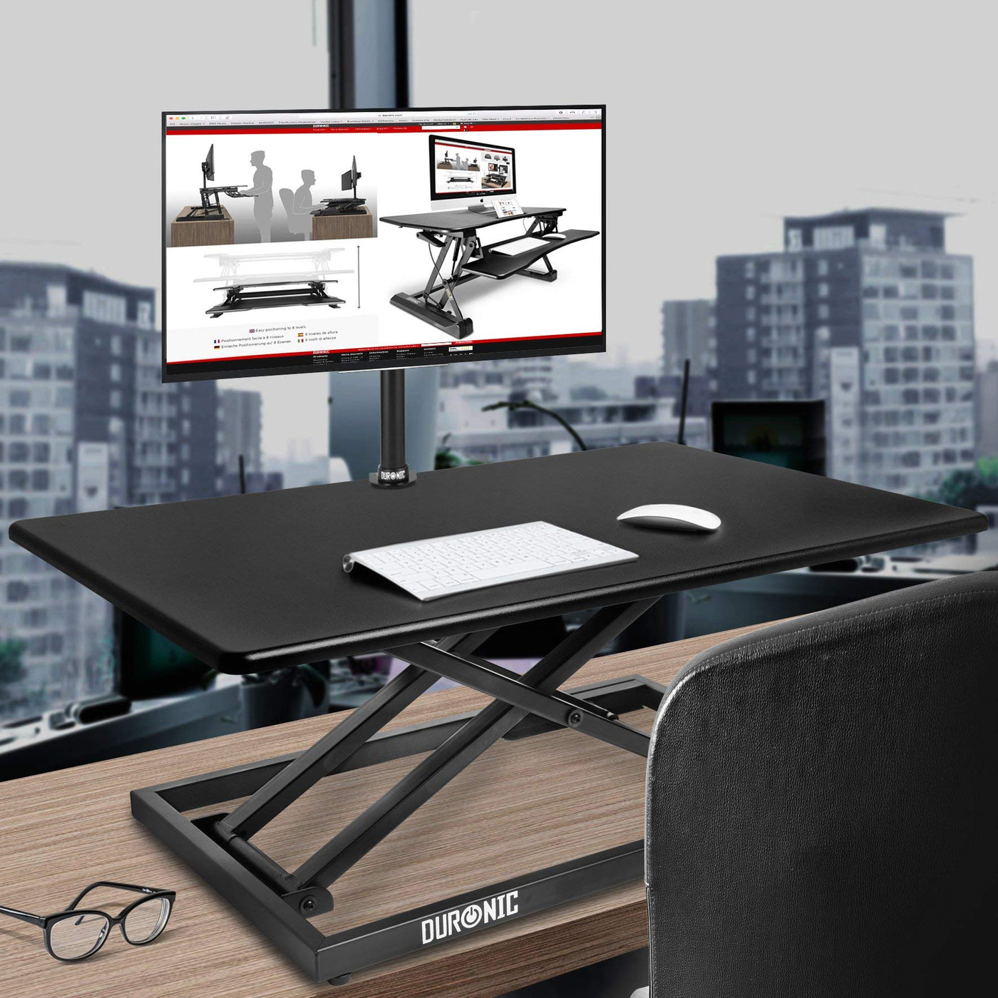 Duronic Sit-Stand Desk DM05D10 | Height Adjustable Office Workstation ...