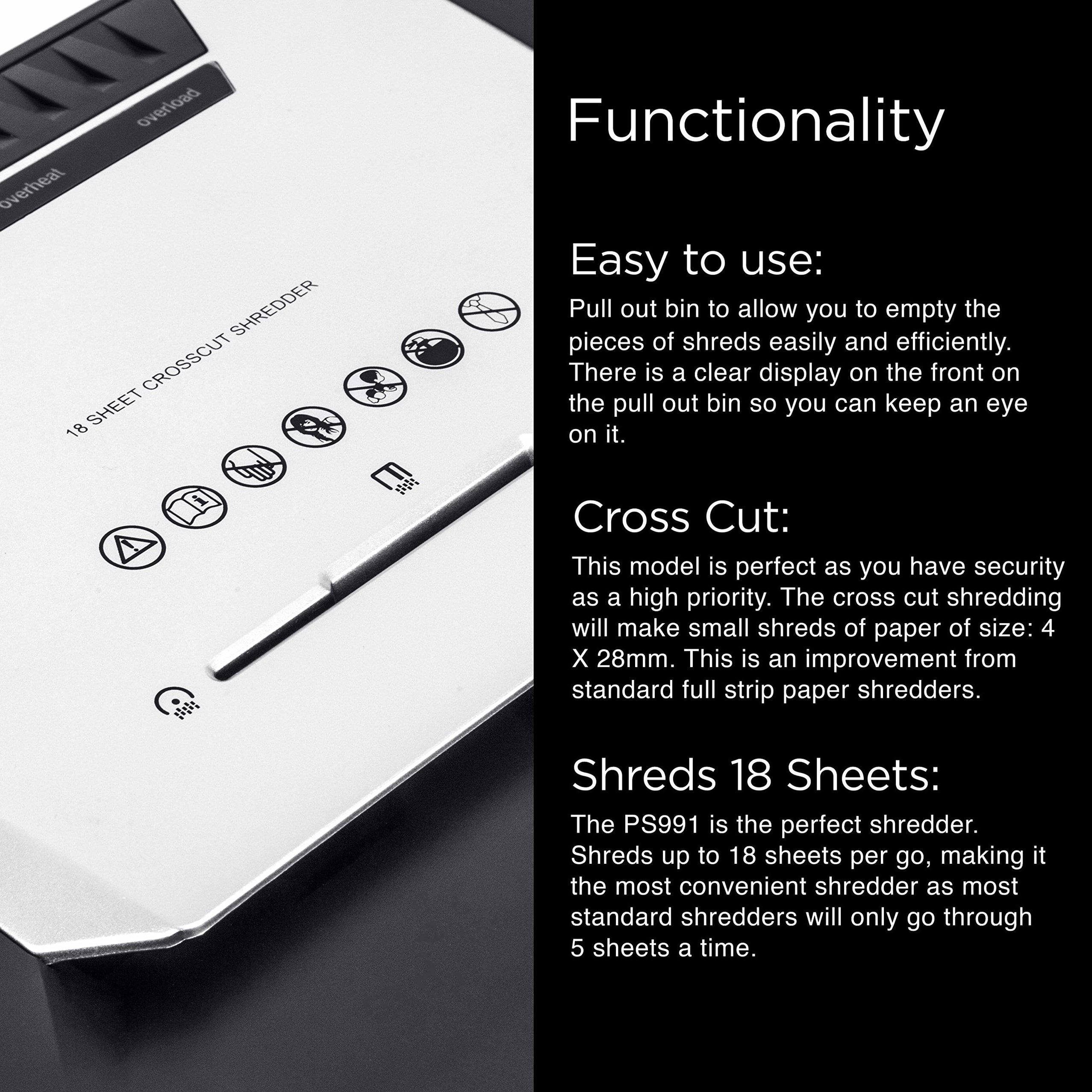 Duronic Micro Cut Paper Shredder PS410 Personal Data Shredders, 8 Shee