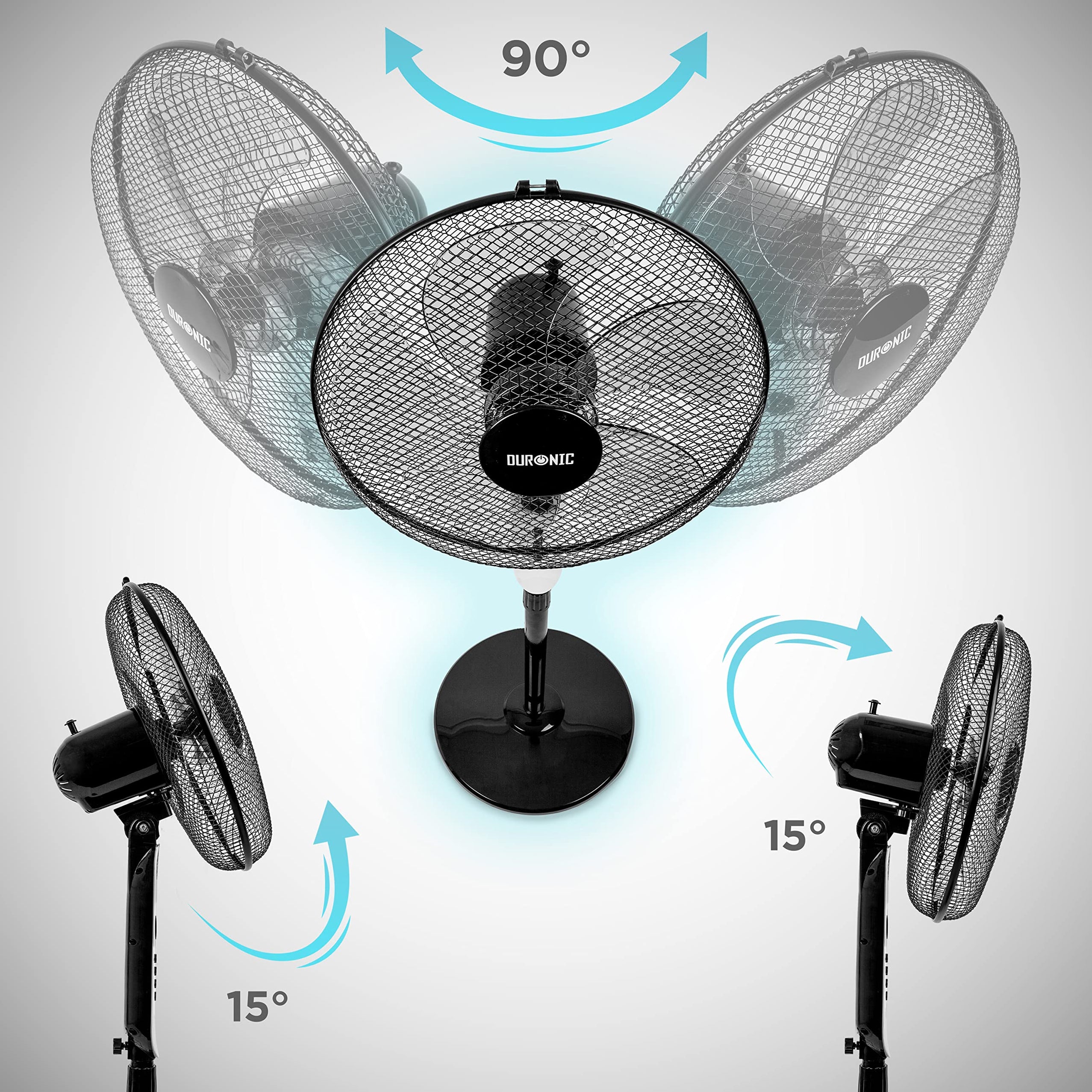 Duronic Pedestal Fan FN65, Stand Up Remote Control Fan, Floor Standing