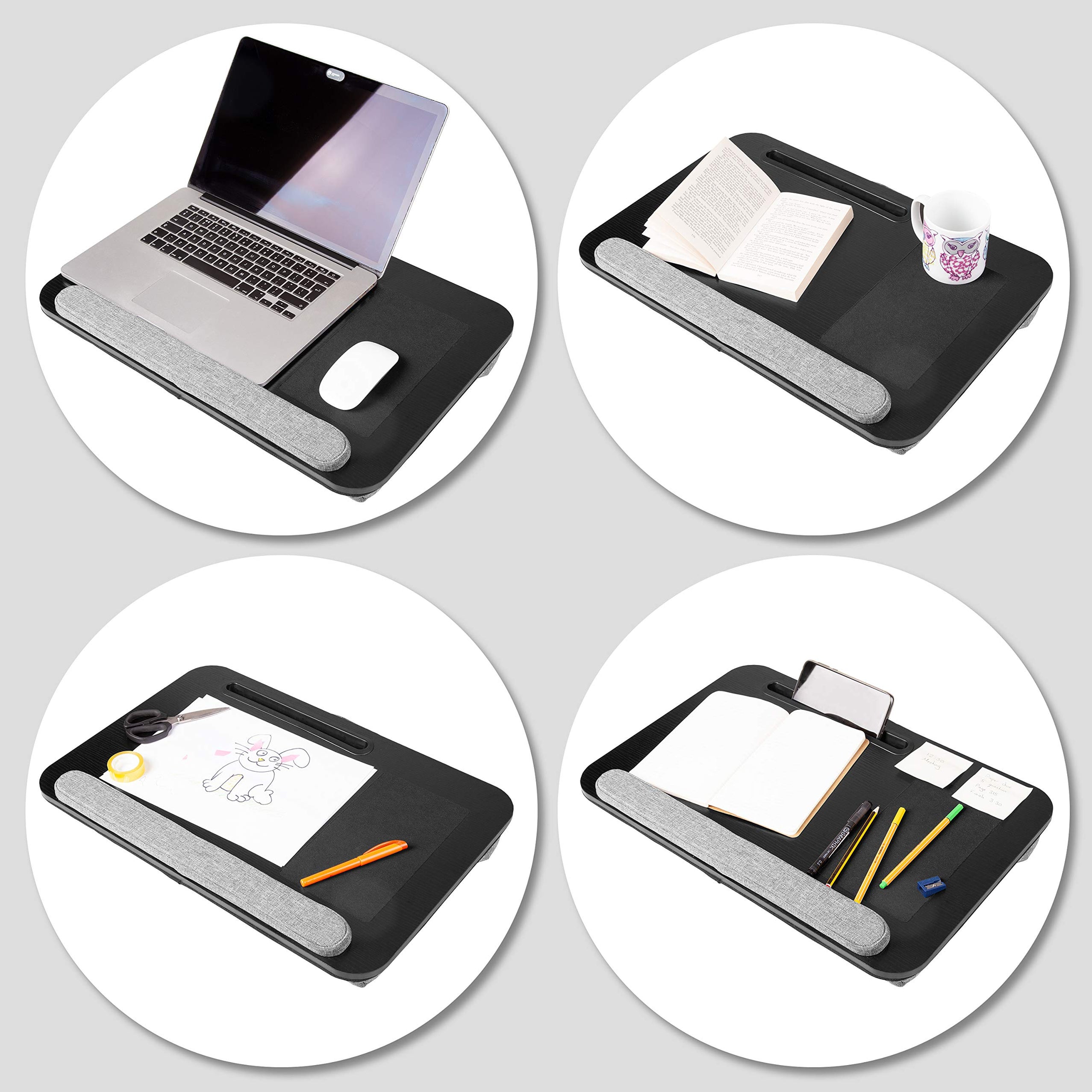 Duronic Laptop Tray with Cushion DML433 Ergonomic Lap Desk Cushioned L